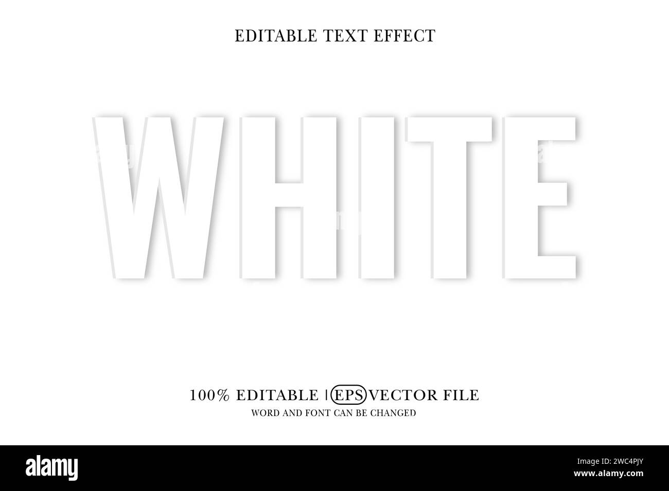 White title background Editable text effect, 3d text template Stock Vector Image & Art - Alamy
