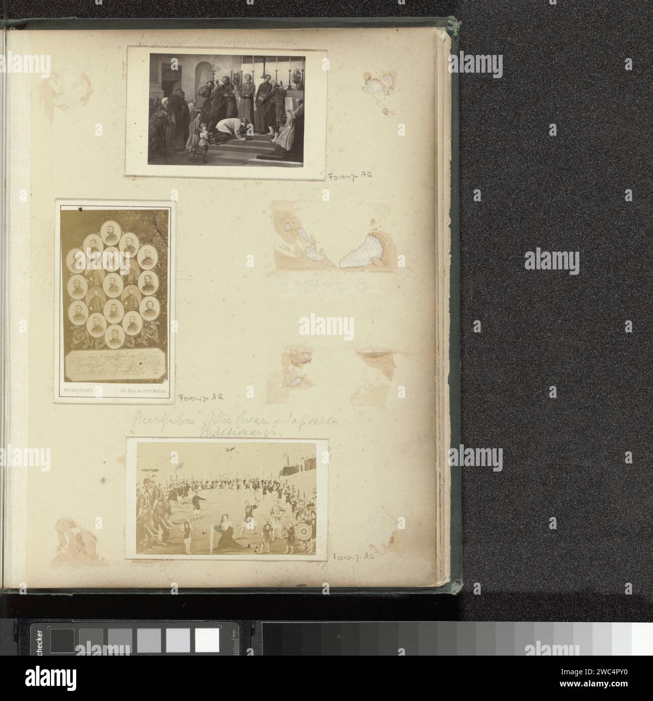 Overview of medallions of clergymen and signatures, Antoine René ...