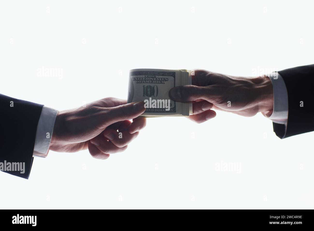 Hand giving money - United States Dollars. Hand receiving money from ...