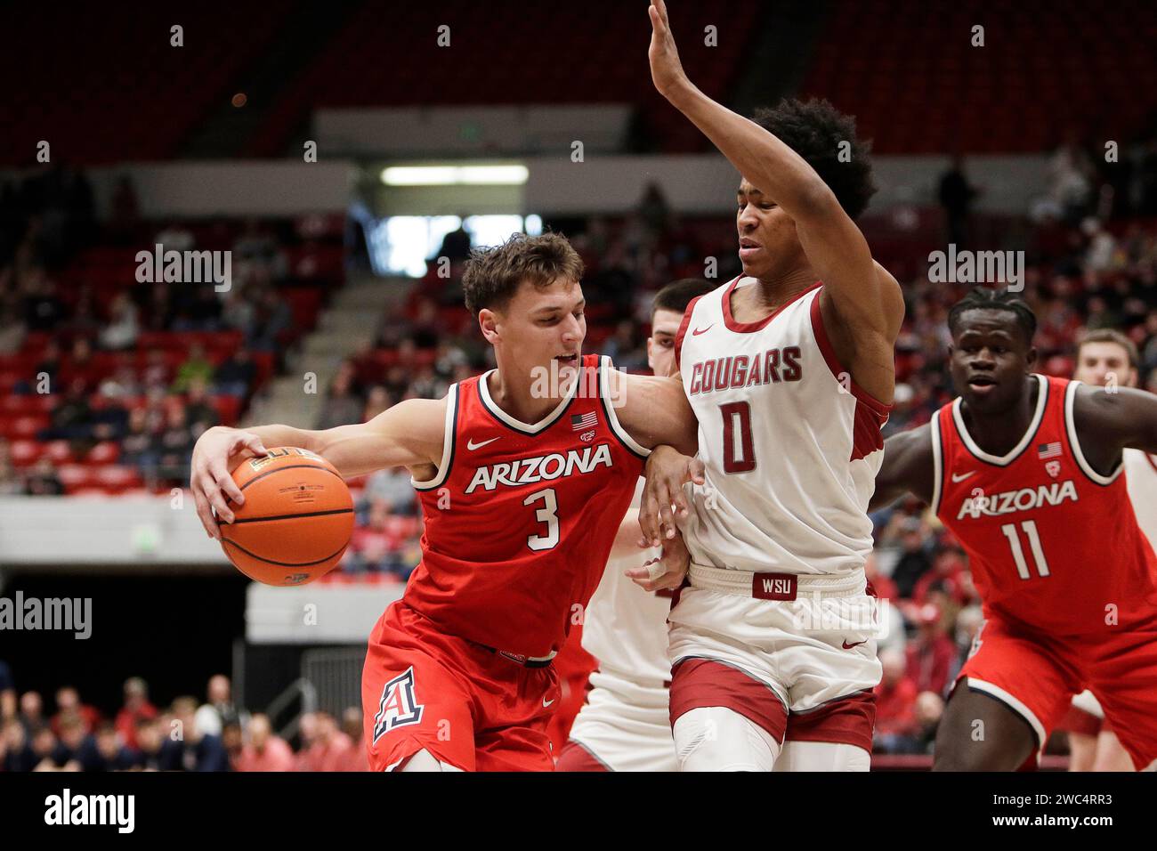 Arizona guard Pelle Larsson (3) drives while pressured by Washington ...