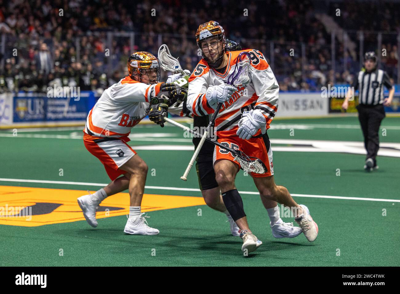 January 13th, 2024: Buffalo Bandits forward Chase Fraser (95) runs in ...