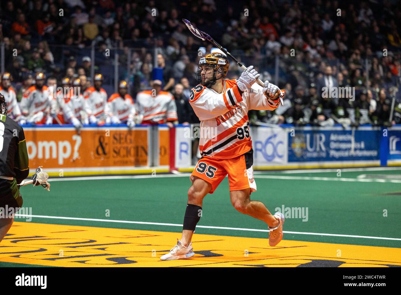 January 13th, 2024: Buffalo Bandits forward Chase Fraser (95) takes a ...