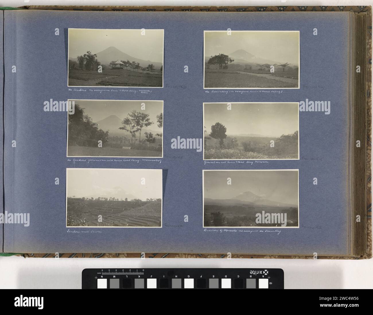 View of the Sindoro volcano on Java with sawas in the foreground ...