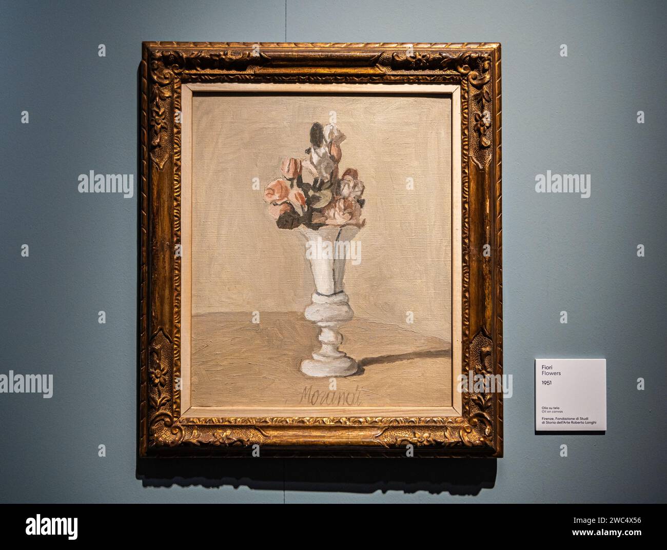 Oil on Canvas "Flowers" (1951): at exhibition of paintings by italian ...