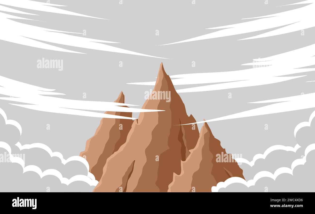 flat landscape nature view mountain illustration Stock Vector Image ...