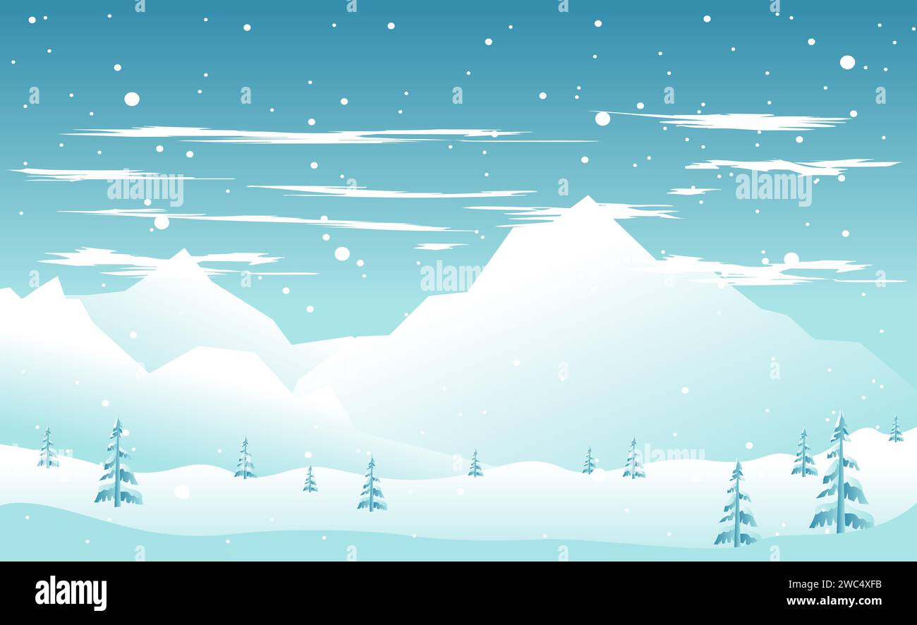 flat landscape nature view mountain illustration Stock Vector Image ...