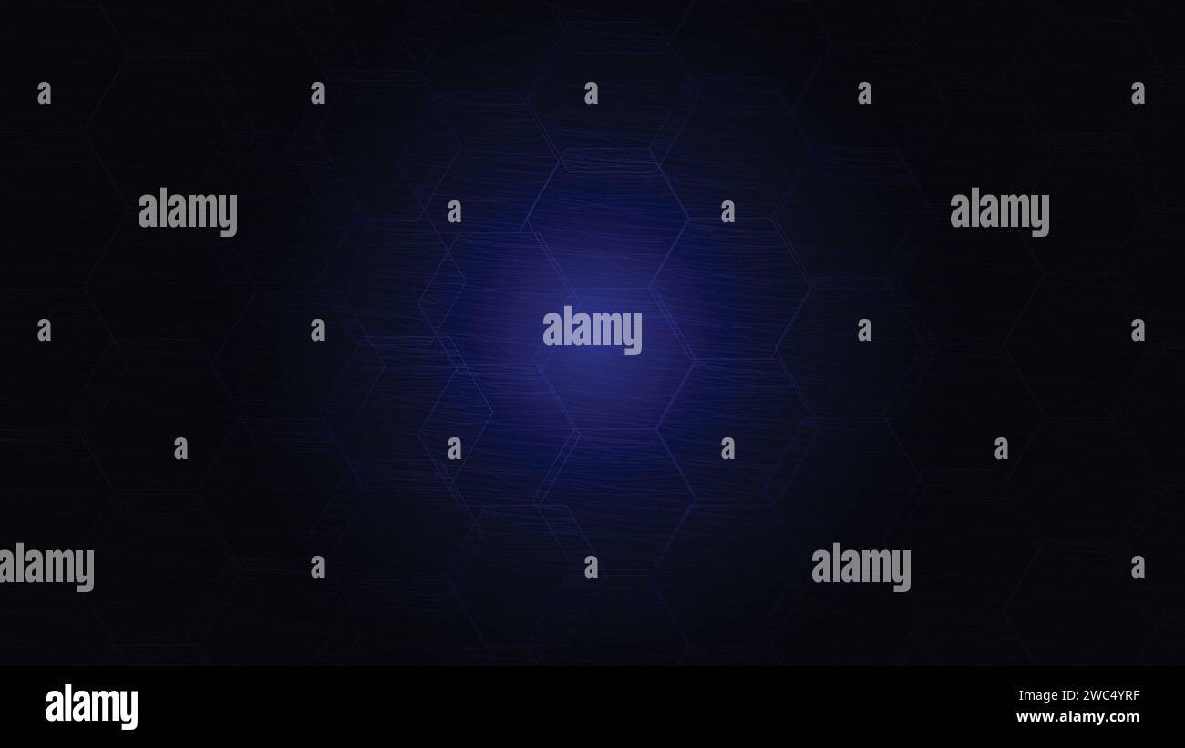 Abstract Futuristic Hexagons On A Dark Blue Background For Network Connection Computer And