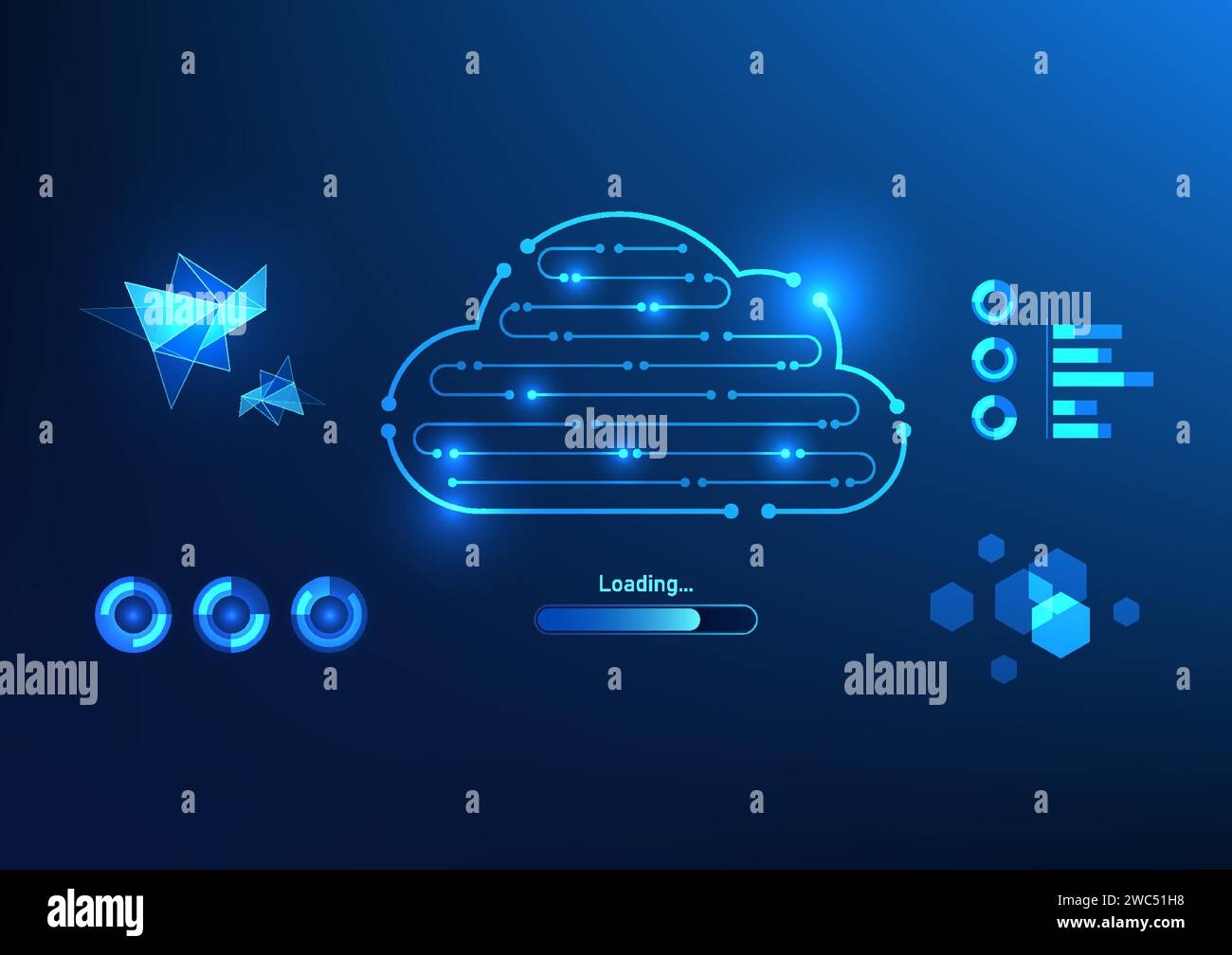 Cloud technology background that is a technology circuit Equipped with ...