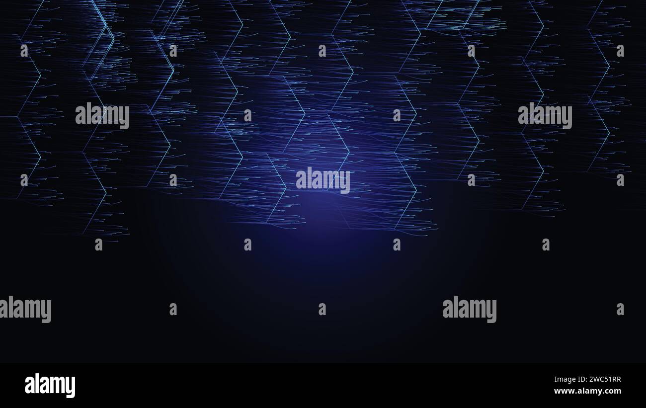 Abstract Futuristic Hexagons On A Dark Blue Background For Network Connection Computer And