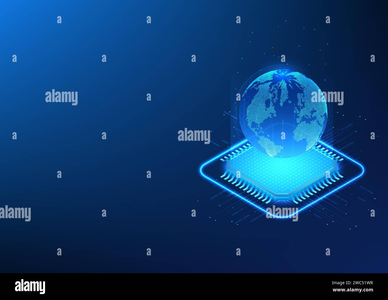 Microchip technology background with data transmission lines Above is ...