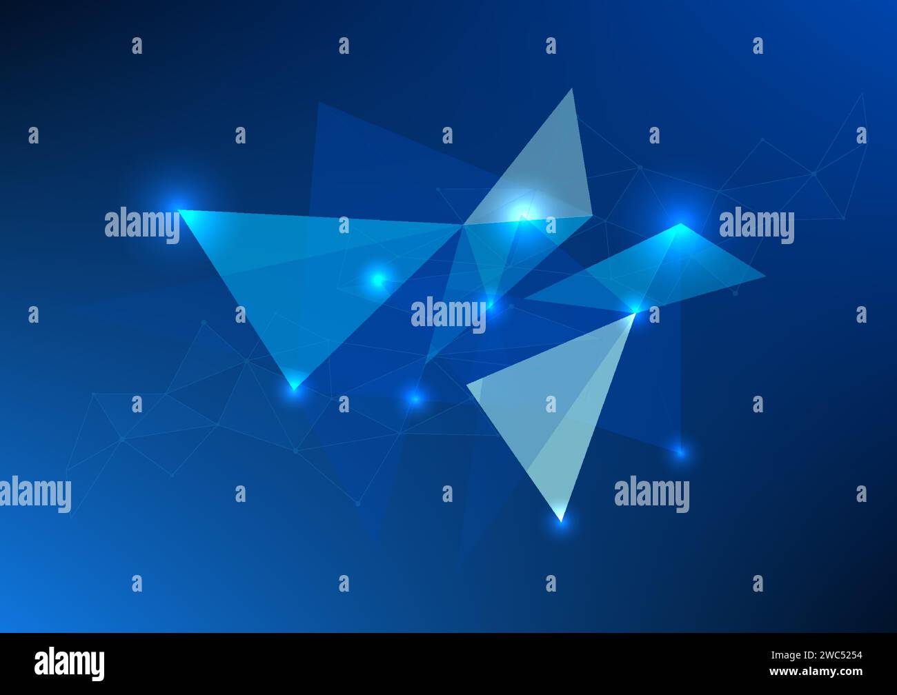 Abstract technology background, interconnected triangle geometric line ...