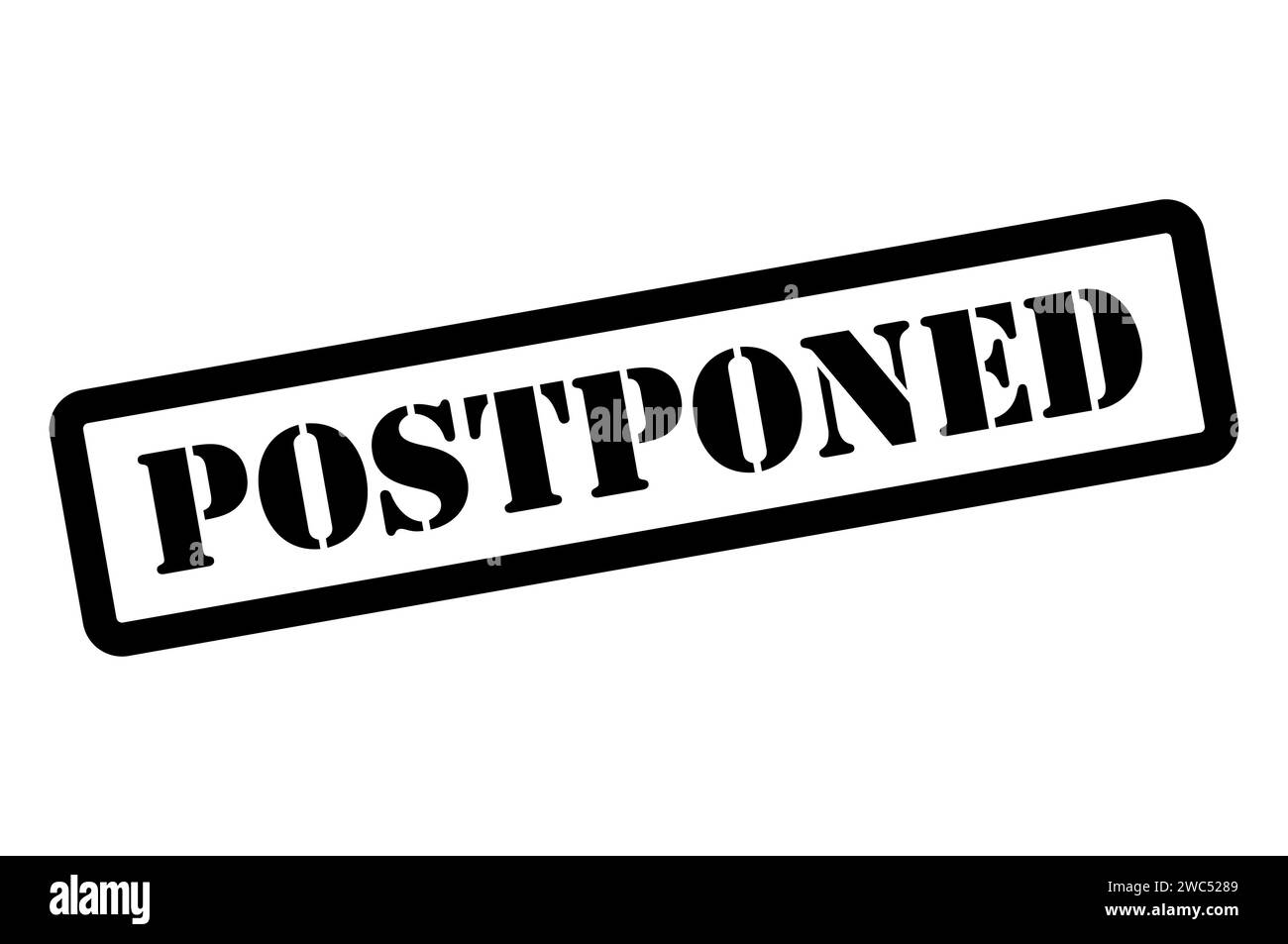 Postponed stamp symbol, label sticker sign button, text banner vector ...