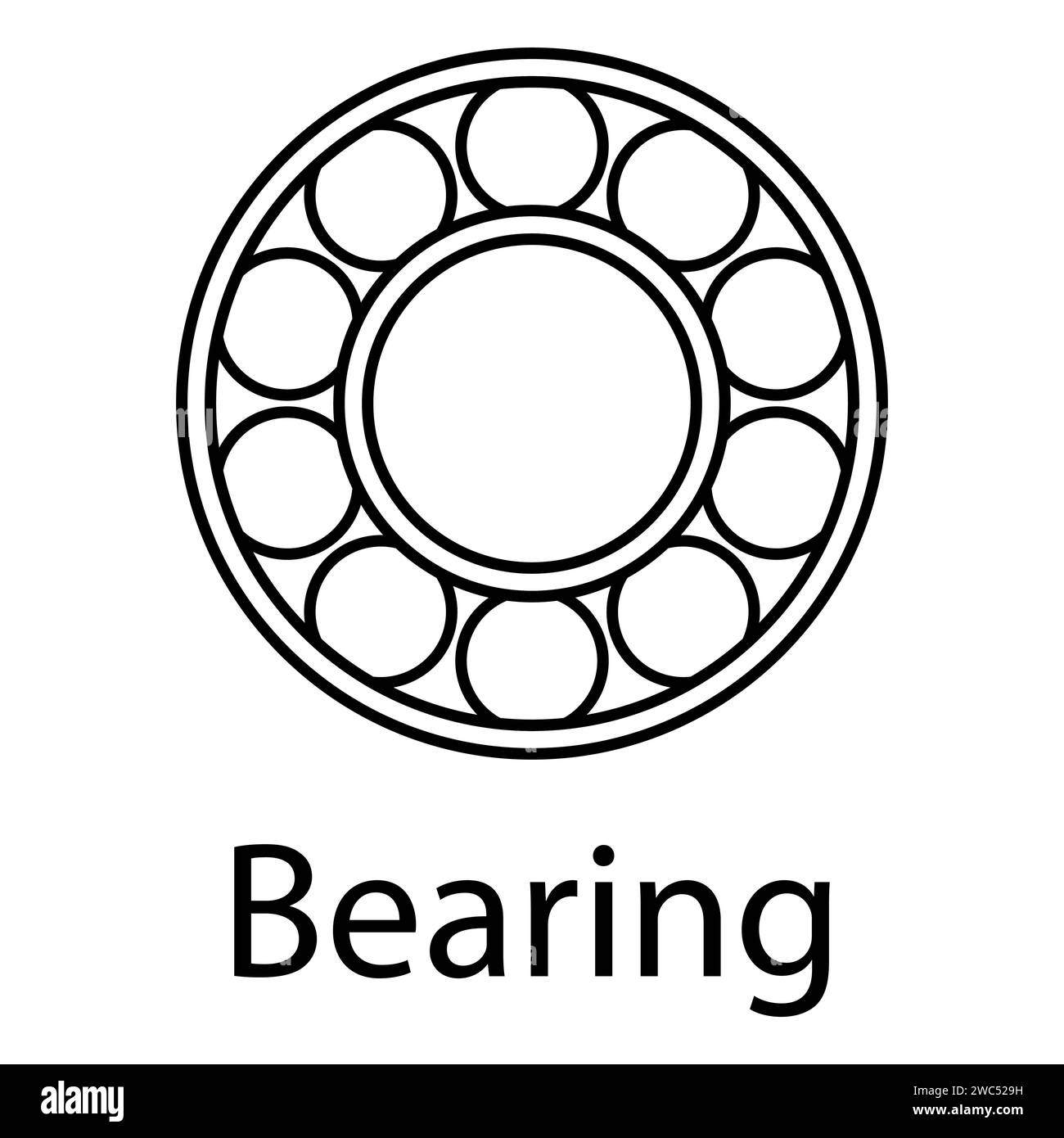 Bearing wheel icon, rolling ball sign, flat web design vector ...