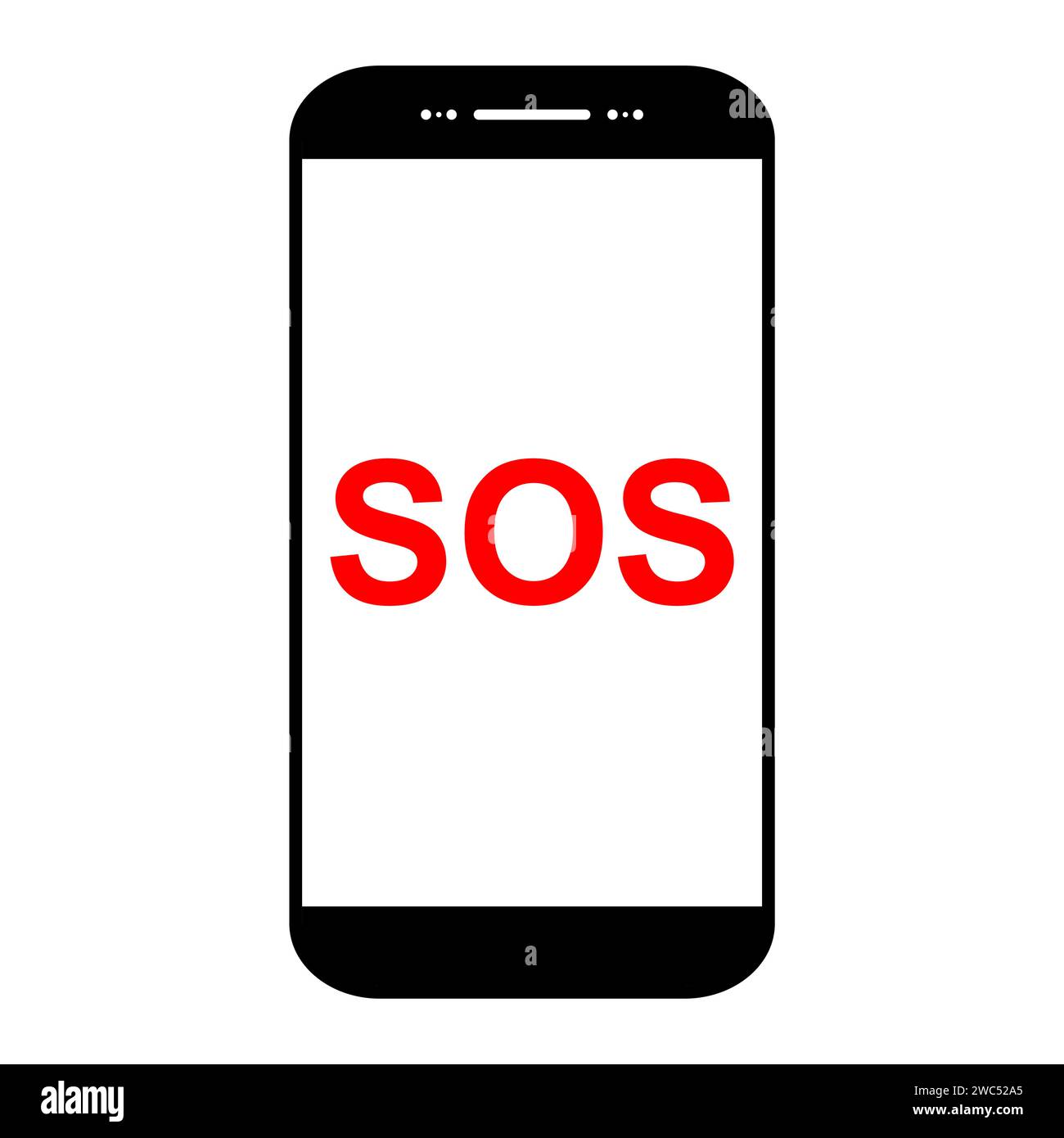 SOS help icon, safety support alert flat design, save vector ...