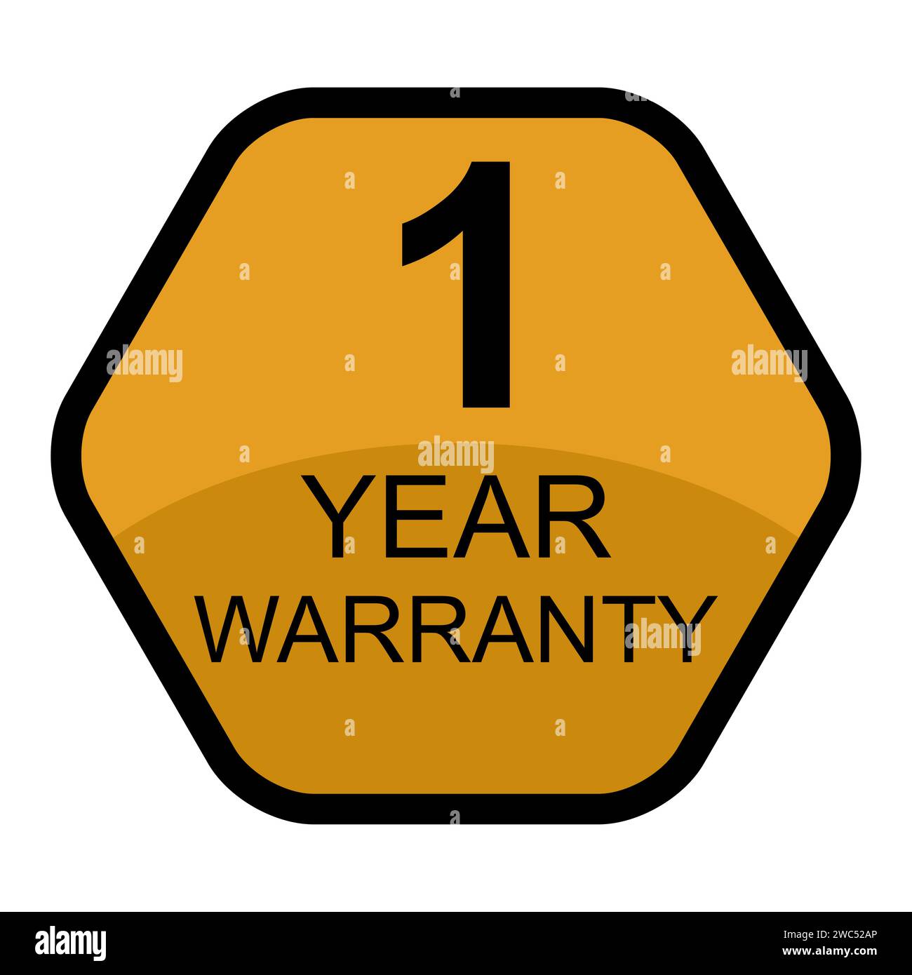 One year warranty icon, badge seal guarantee certificate customer sign ...