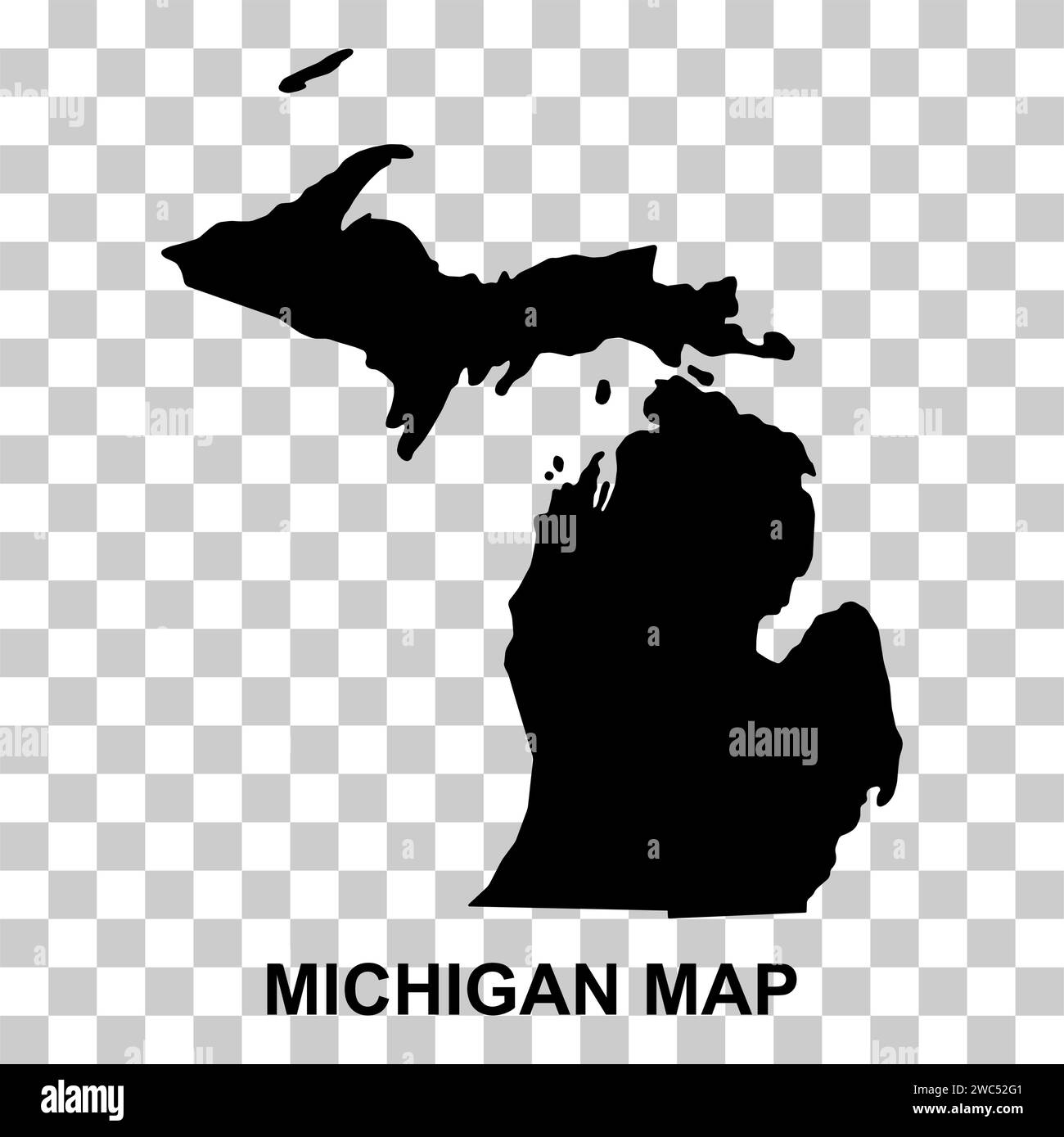 Michigan map shape, united states of america. Flat concept icon symbol ...