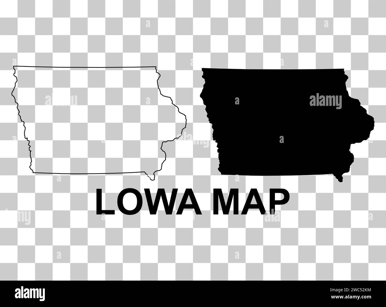 Set of Iowa map, united states of america. Flat concept icon vector ...