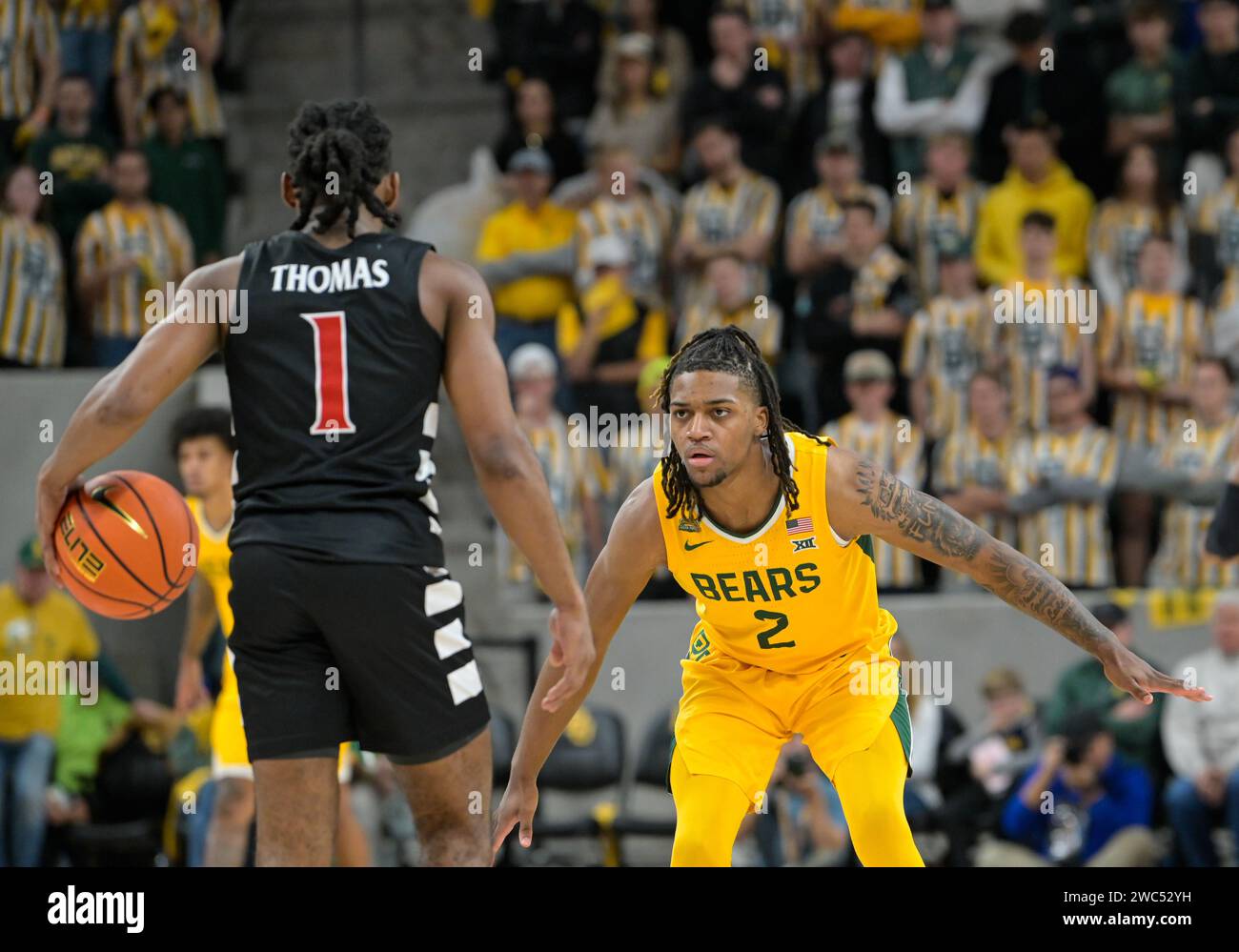 Waco, Texas, USA. 13th Jan, 2024. Baylor Bears guard Jayden Nunn (2 ...