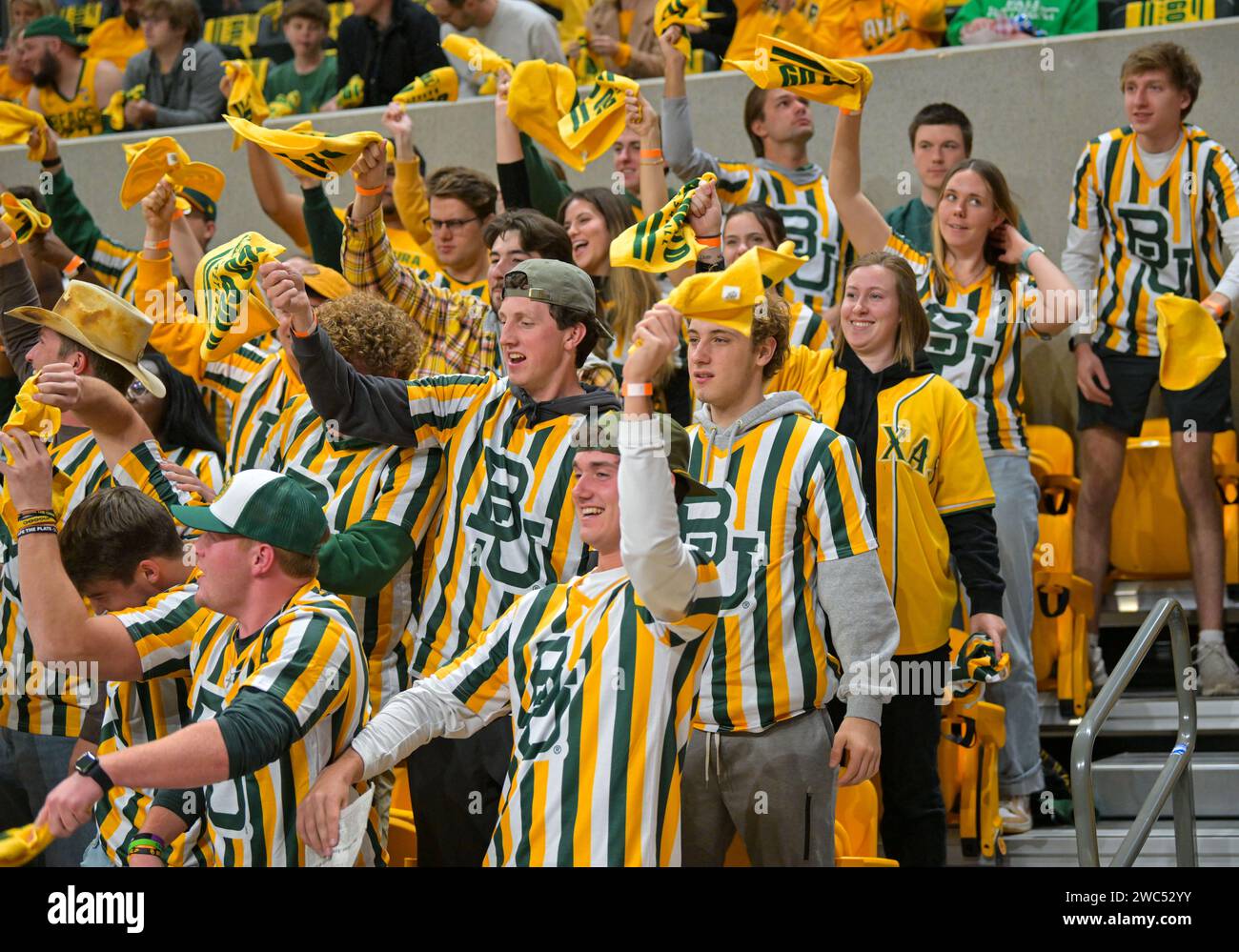 Waco, Texas, USA. 13th Jan, 2024. Baylor Bears students before the NCAA ...