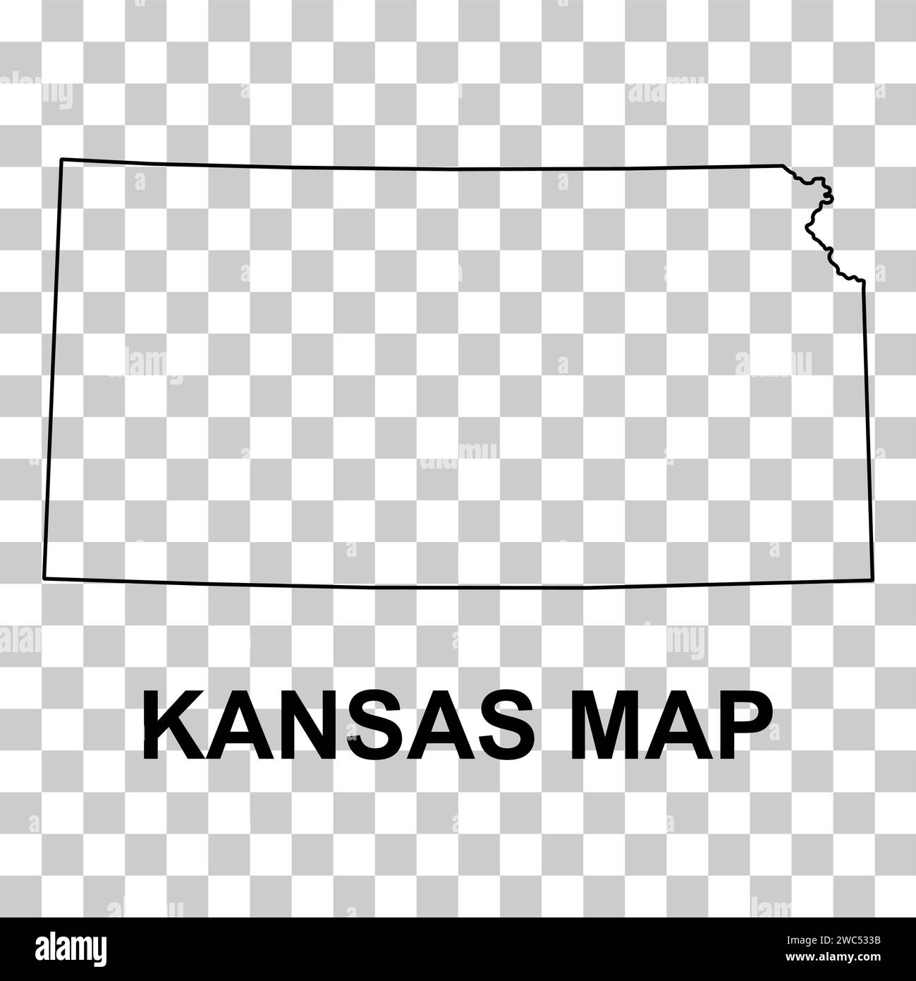 Kansas map shape, united states of america. Flat concept icon symbol ...