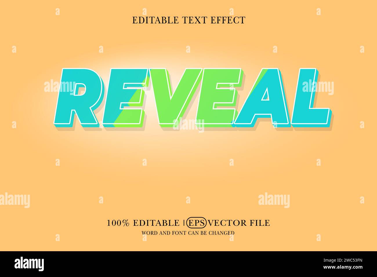 Reveal title background Editable text effect, 3d text template Stock Vector Image & Art - Alamy