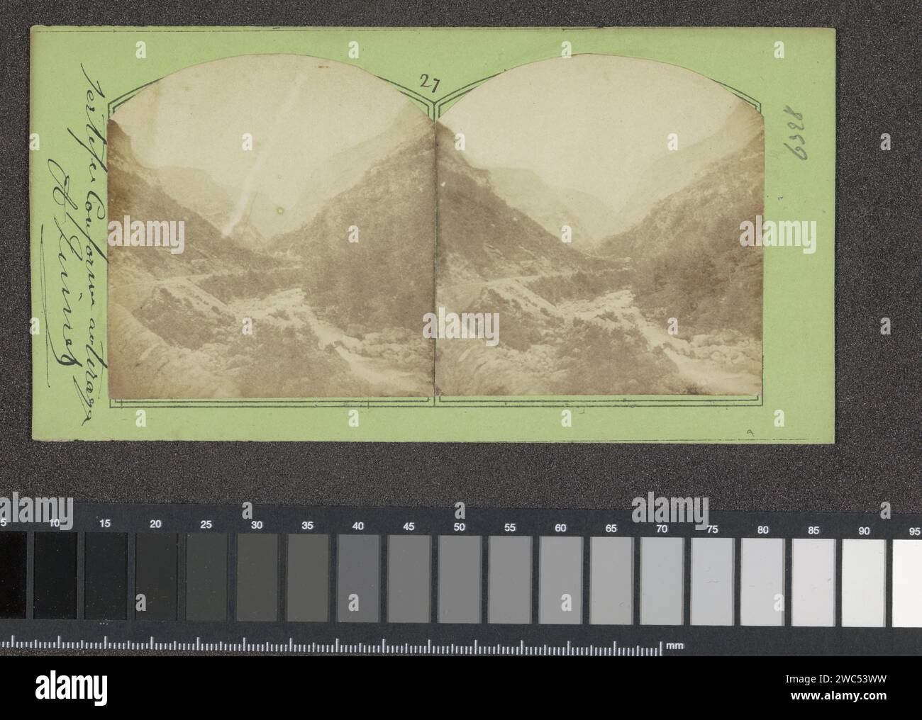 Mountain landscape with meandering river; The Alps, Achille Quinet, c ...