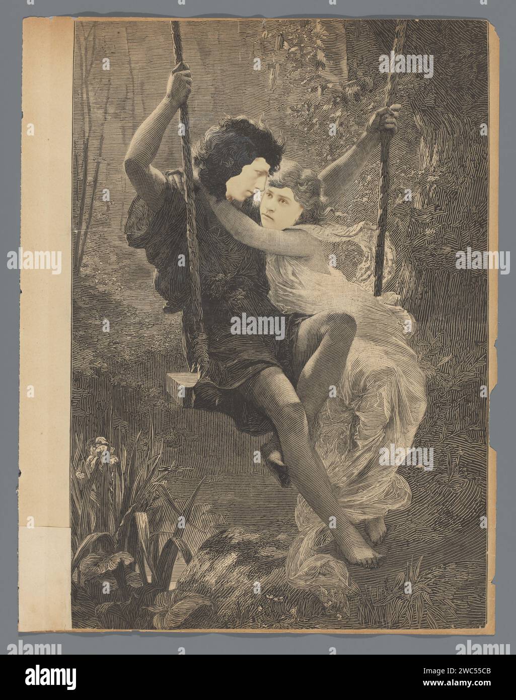 Couple on the swing, unknown, after 1873 photocollage Collage of 2 ...