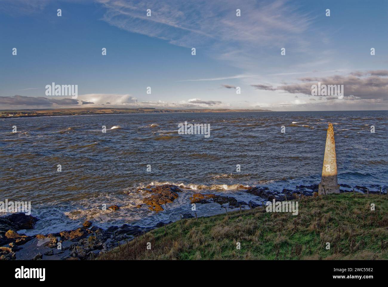The view over the North Sea and the East Cost of Scotland from one of ...
