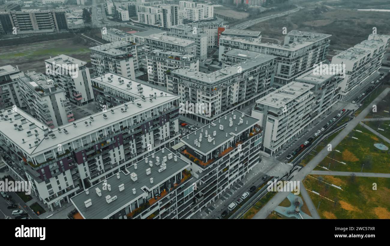 Aerial photography Santa Giulia, Milan, Italy 3.01.2023 residential ...