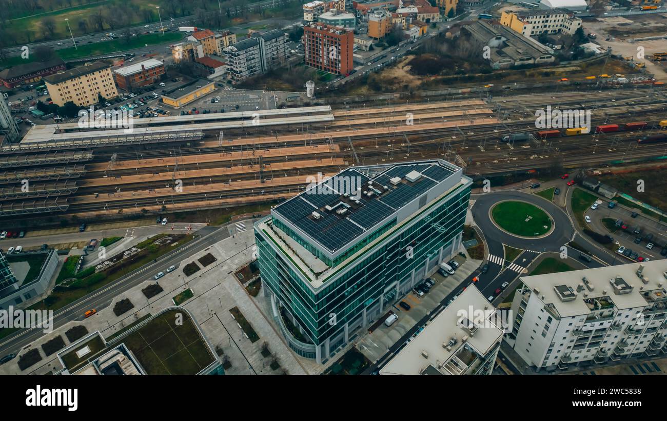 Aerial photography Santa Giulia, Milan, Italy 3.01.2023 residential ...