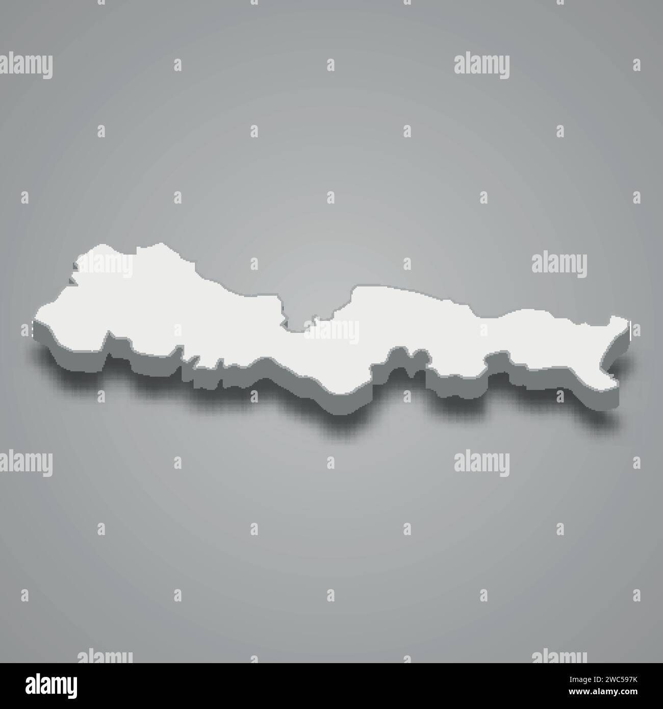 3d isometric map of Brod-Posavina is a county of Croatia, vector ...
