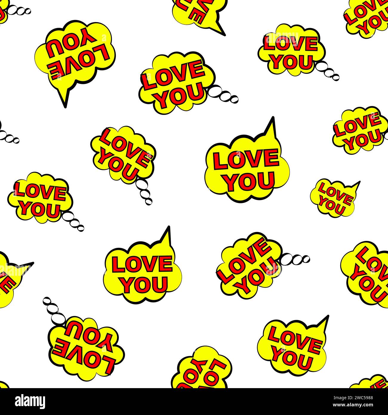 Seamless romantic pattern of speech bubbles Stock Vector Image & Art - Alamy