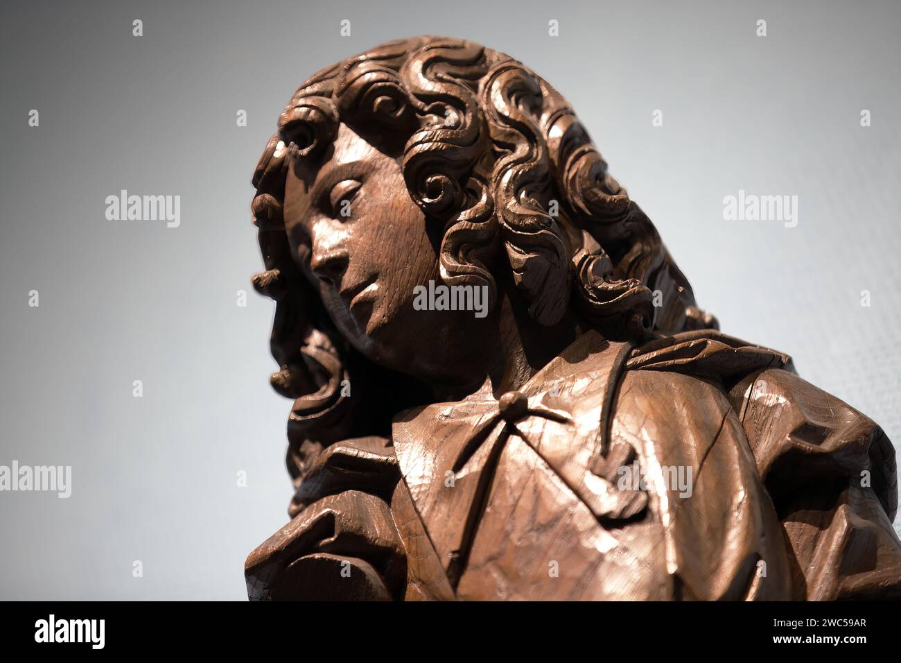 Baroque Beauty: Wooden Sculpture of an Angel Stock Photo - Alamy
