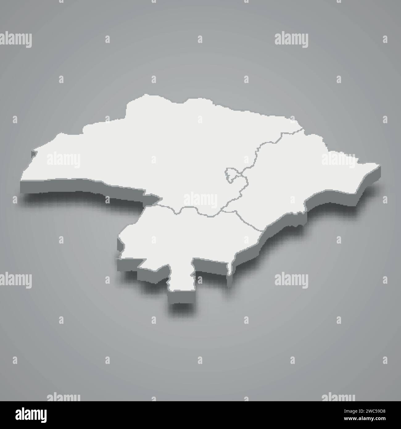 3d isometric map of Iringa is a region of Tanzania, vector illustration ...