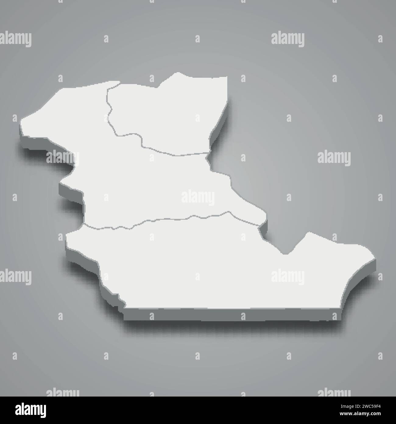 3d isometric map of Kaolack is a region of Senegal, vector illustration Stock Vector Image & Art ...