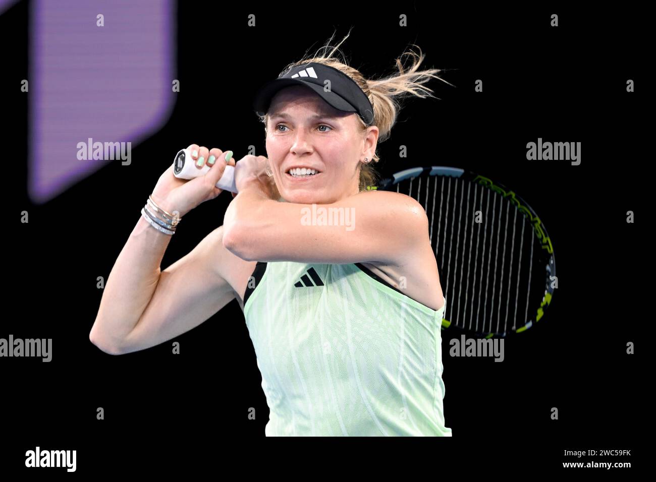 Melbourne, Australia. 14th Jan, 2024. CAROLINE WOZNIACKI of Denmark in ...