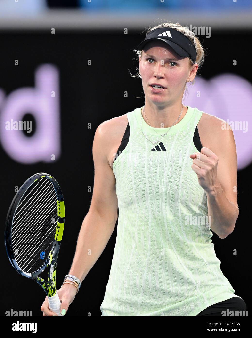 Melbourne, Australia. 14th Jan, 2024. CAROLINE WOZNIACKI of Denmark in ...