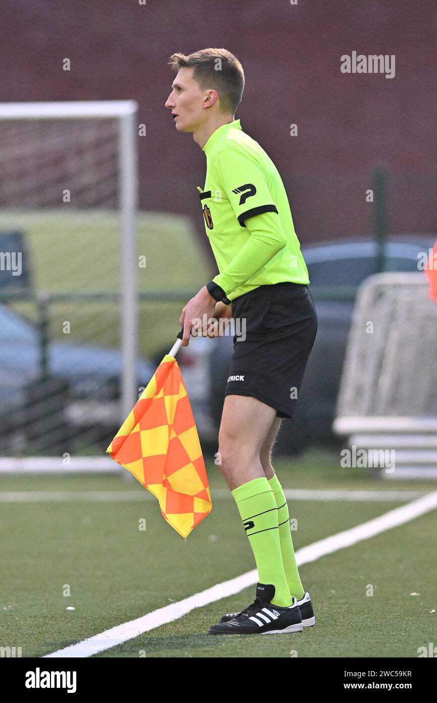 Zulte, Belgium. 13th Jan, 2024. assistant referee Thomas Fiers pictured ...