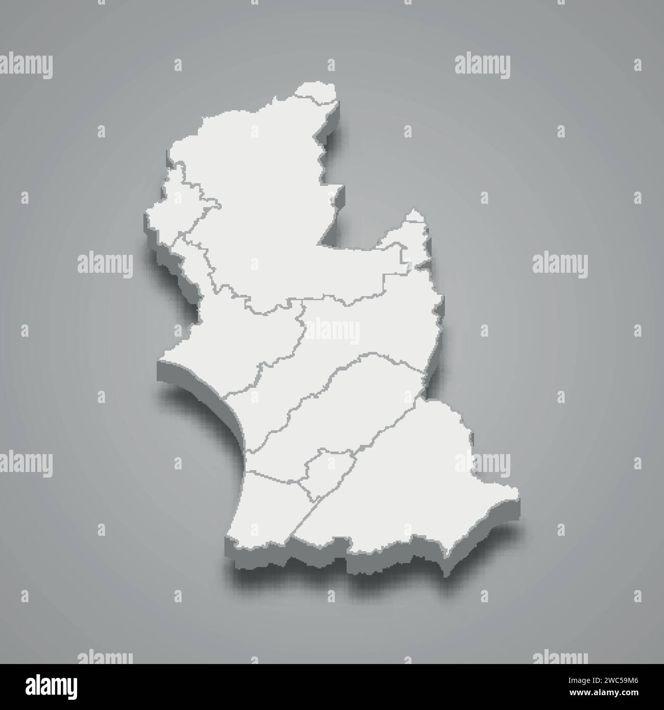 3d isometric map of Manawatu-Whanganui is a region of New Zealand ...