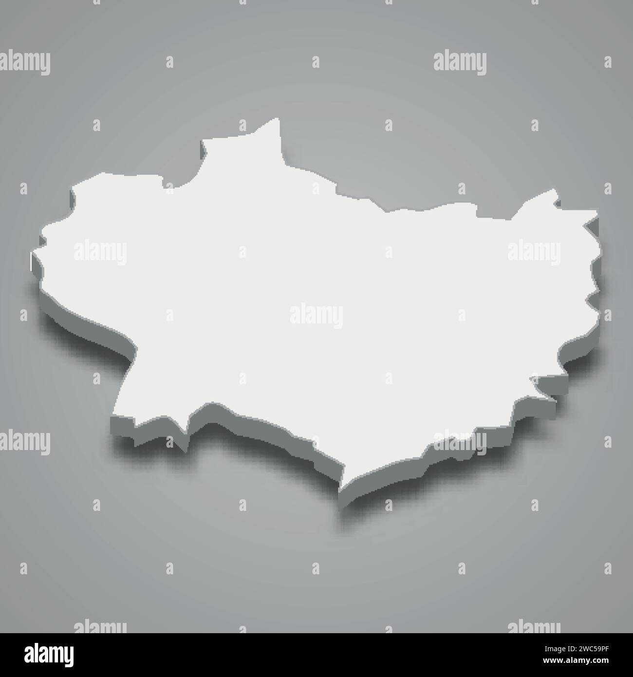3d isometric map of Krapina-Zagorje is a county of Croatia, vector ...