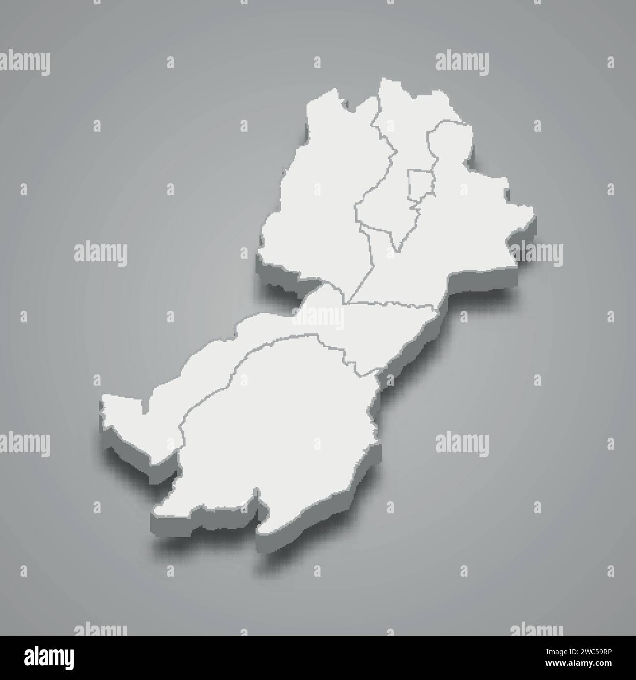 3d isometric map of Morogoro is a region of Tanzania, vector ...