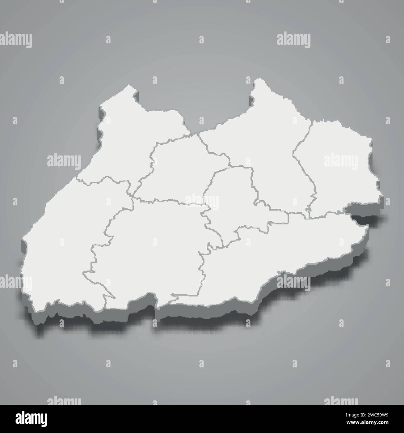 3d isometric map of Marrakech-Safi is a region of Morocco, vector ...