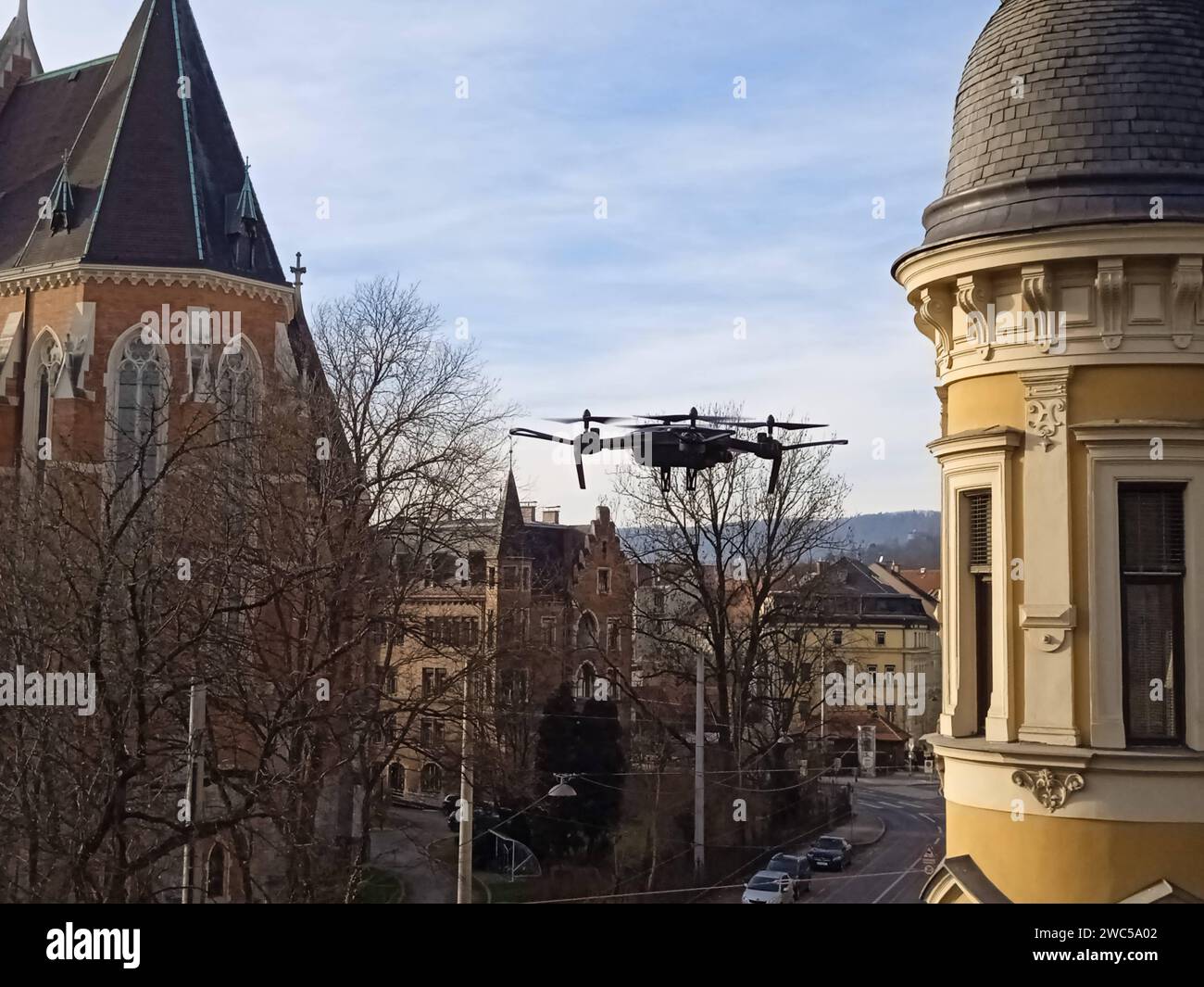 Drone Or Unmanned Aerial Vehicle Uav Small Flying Object In Aviation