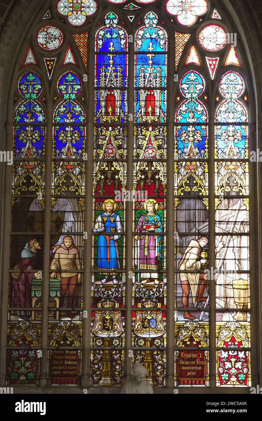 Gothic Splendor: Captivating Stained Glass of Ghent Cathedral Stock ...