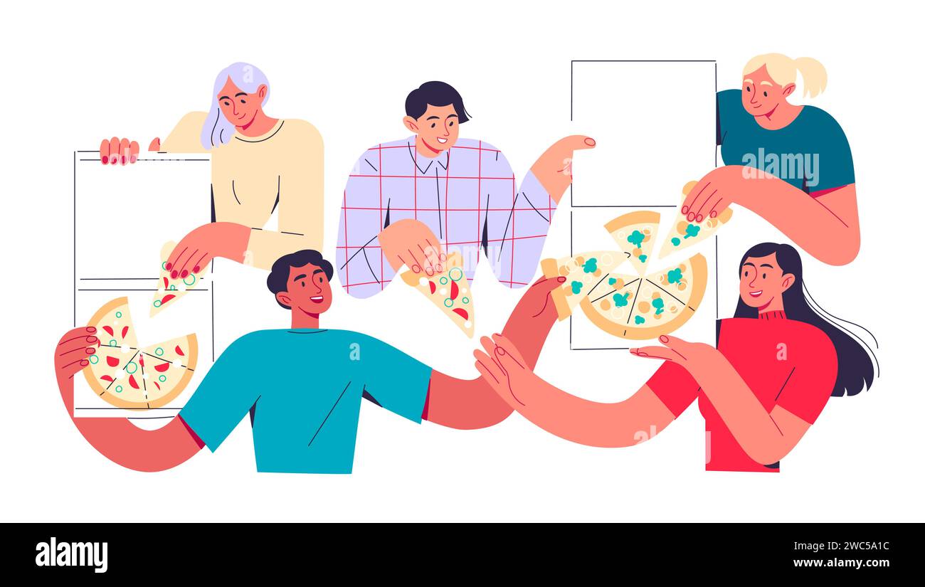 Group of friends eating Cut Out Stock Images & Pictures - Alamy