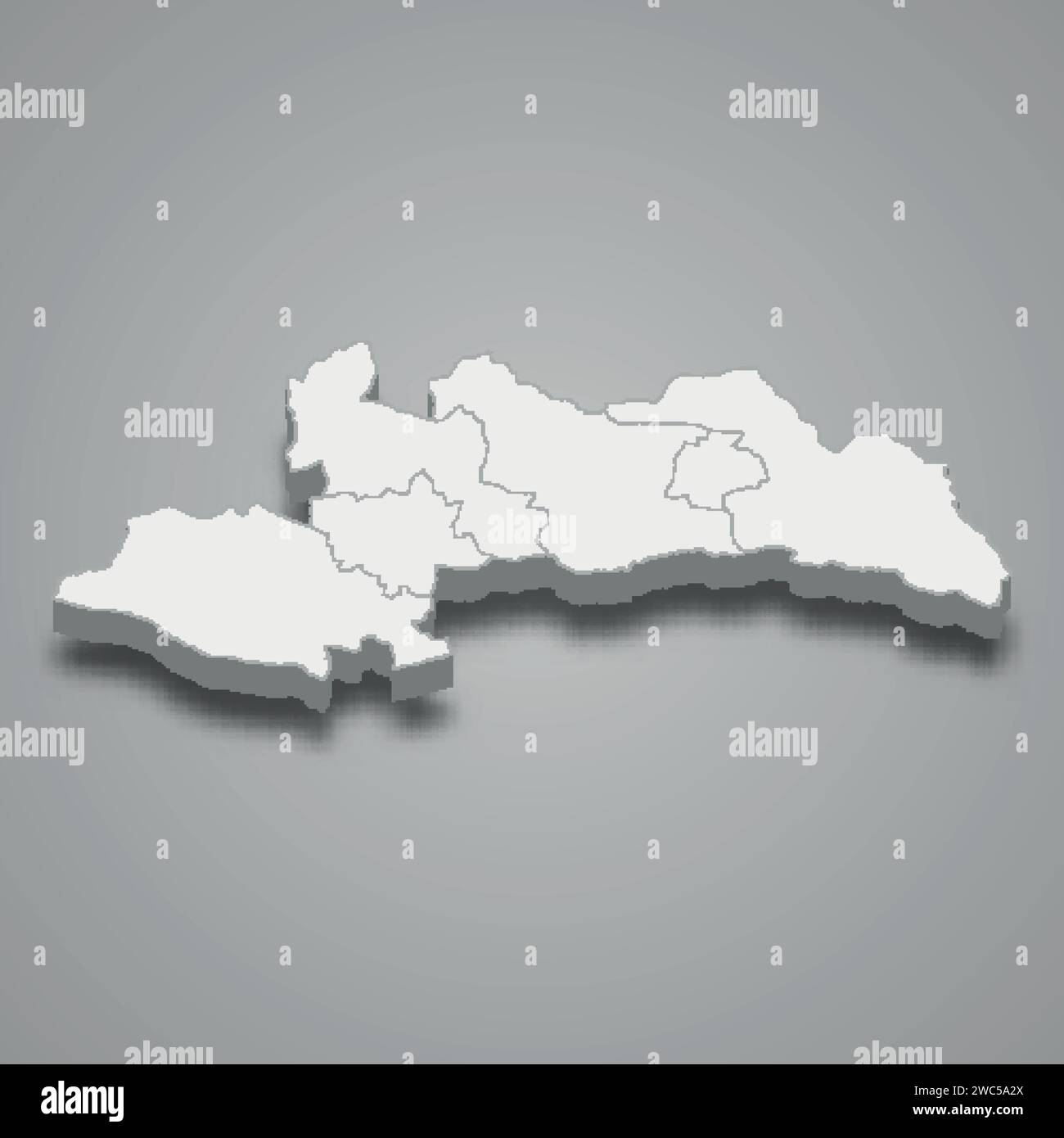 3d isometric map of Shinyanga is a region of Tanzania, vector ...