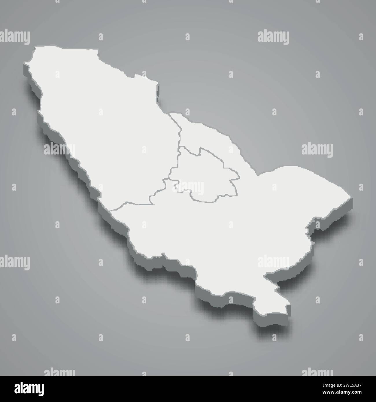 3d isometric map of Rukwa is a region of Tanzania, vector illustration ...