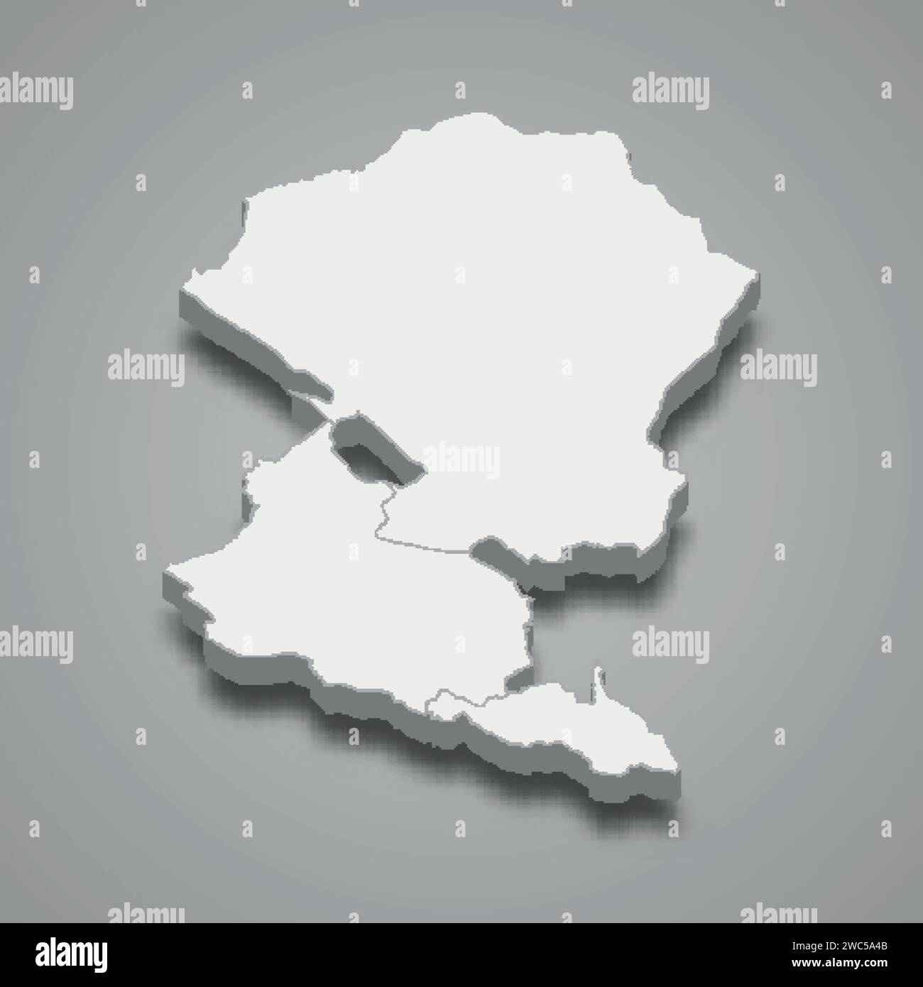 3d isometric map of Songwe is a region of Tanzania, vector illustration ...