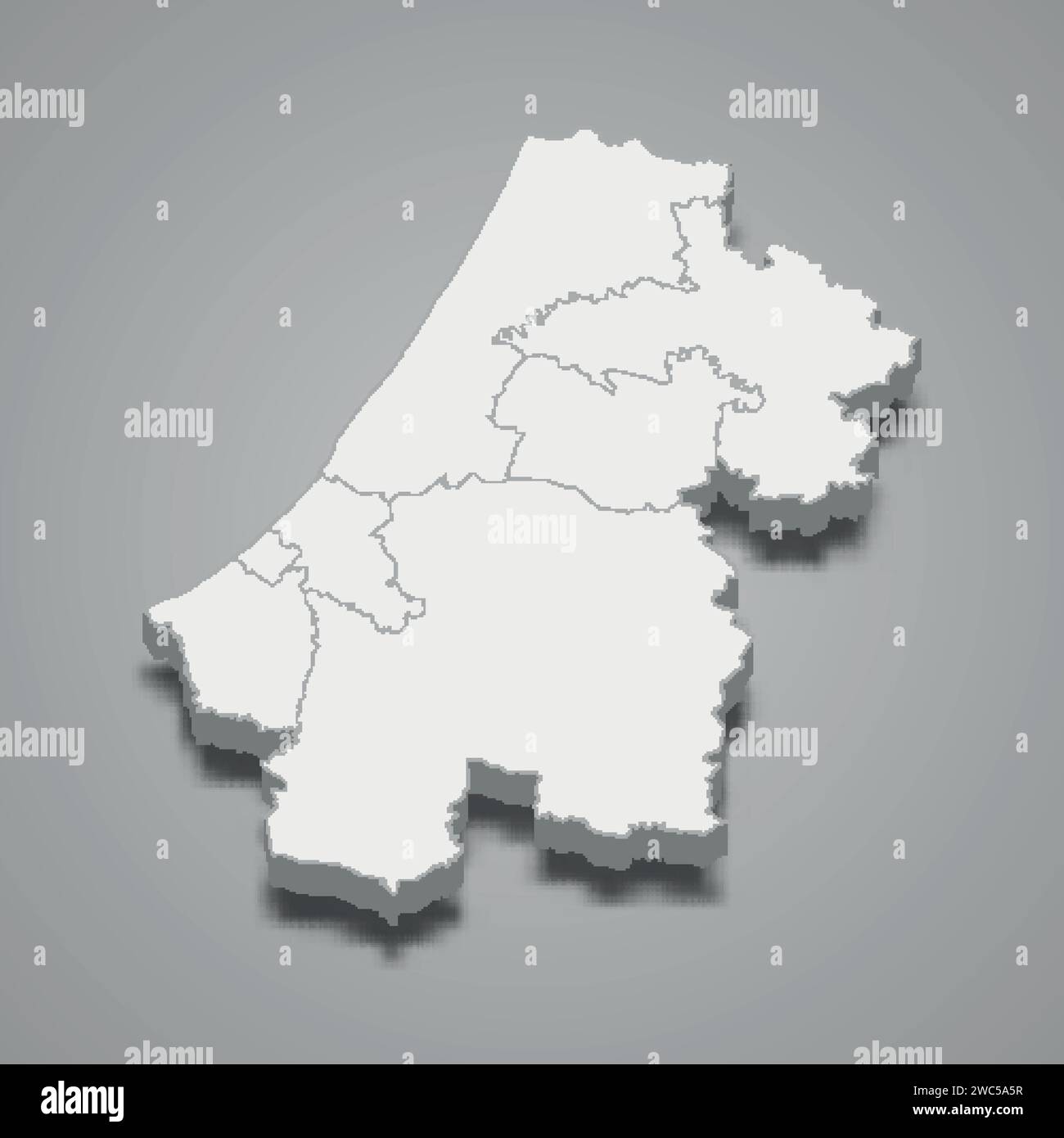 3d isometric map of Rabat-Sale-Kenitra is a region of Morocco, vector ...