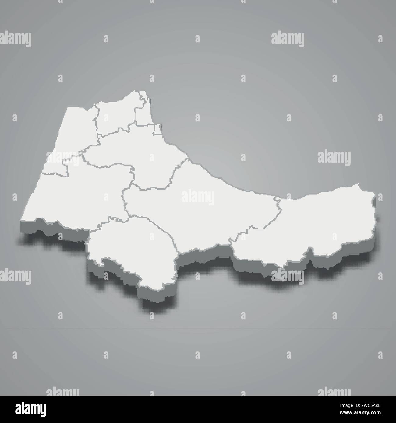3d isometric map of Tanger-Tetouan-Al Hoceima is a region of Morocco ...